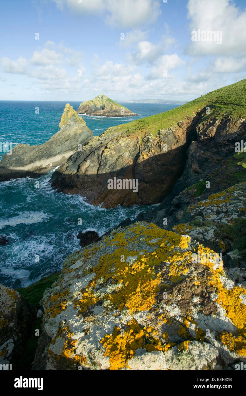 Rumps Point and the Mouls on Pentire point near Polzeath Cornwall UK ...