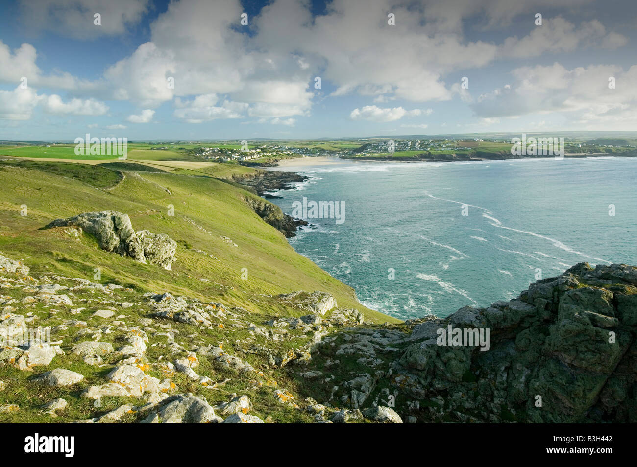 Polzeath from Pentire point near Polzeath Cornwall UK Stock Photo - Alamy