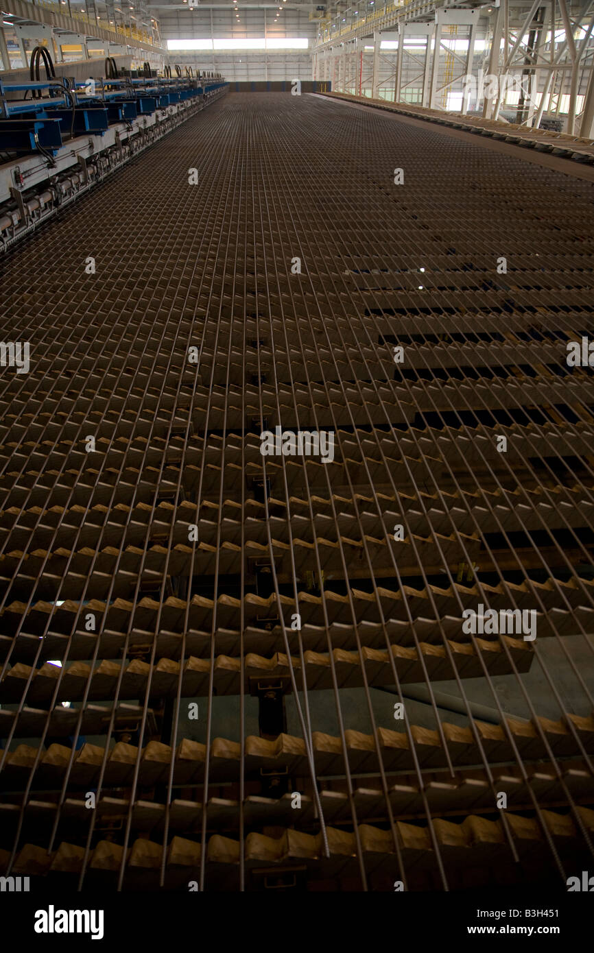 rebar steel rods on production line at EISF Steel Plant Abu Dhabi ...