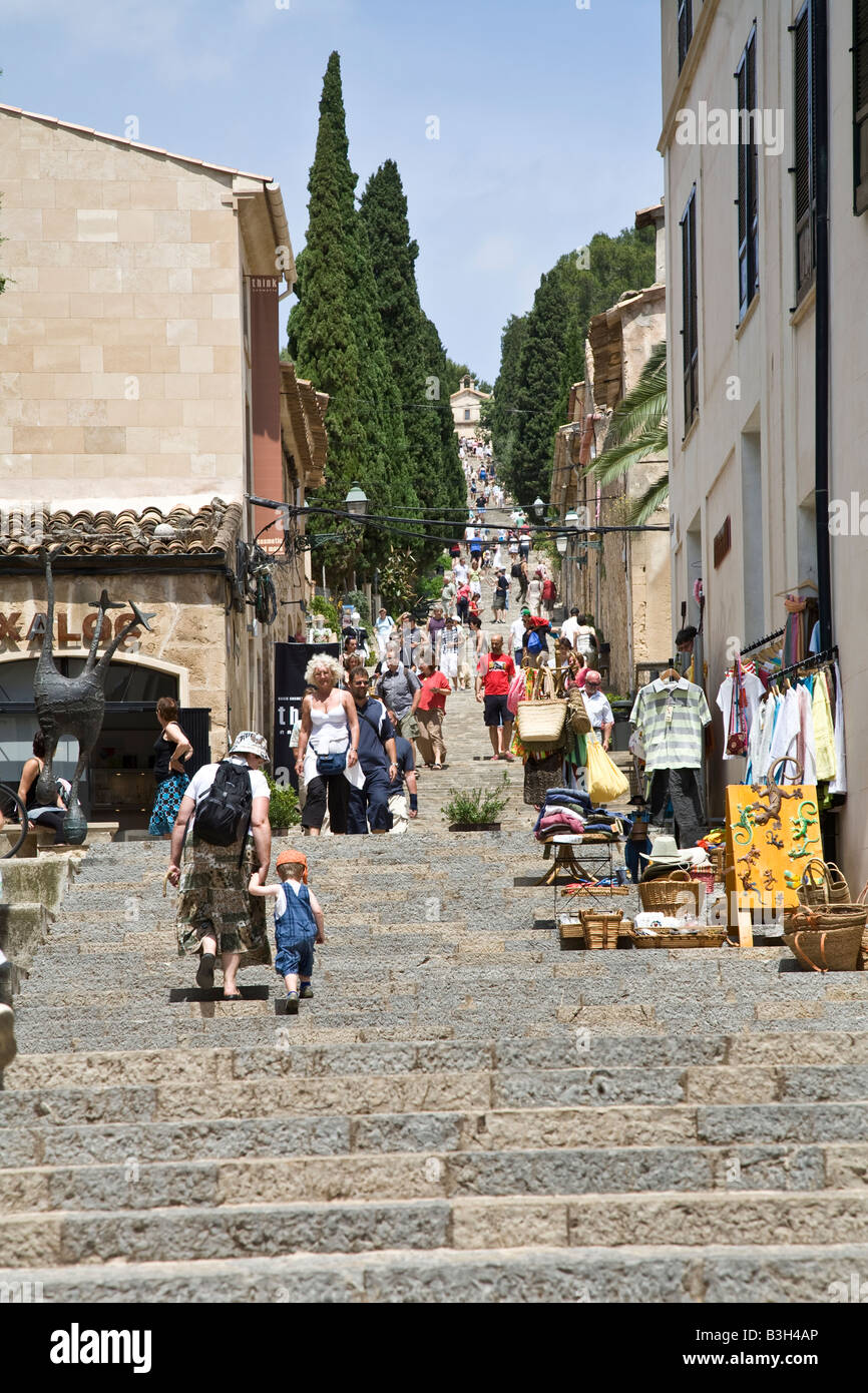 The 365 steps in Pollenca, Mallorca which lead to the Calvari Church ...