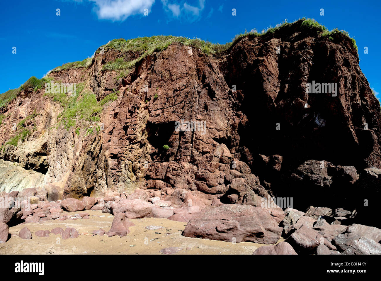 beach with rocks sand hope cove the south hams devon england uk Stock ...