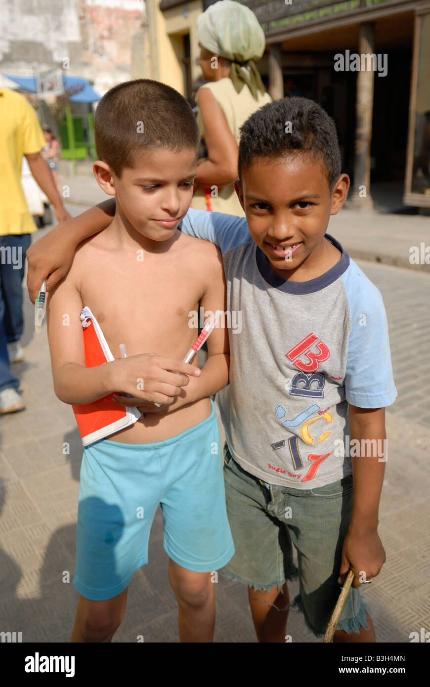 Two cuban boys arm in arm Havana Cuba April 2007 Stock Photo - Alamy