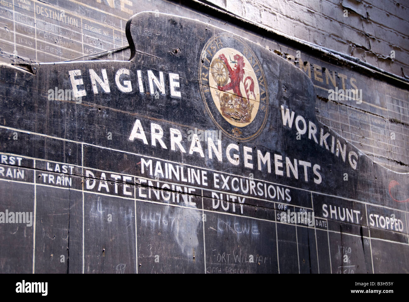 Old British Railways engine roster board in West Coast Railway Company ...