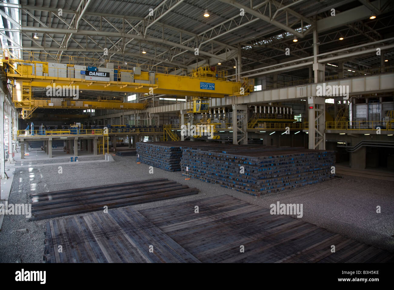 Stacked steel rebar rods at EISF Steel Factory Mill Abu Dhabi United ...