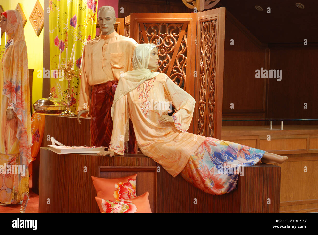 Malay traditional batik fashion display Stock Photo - Alamy