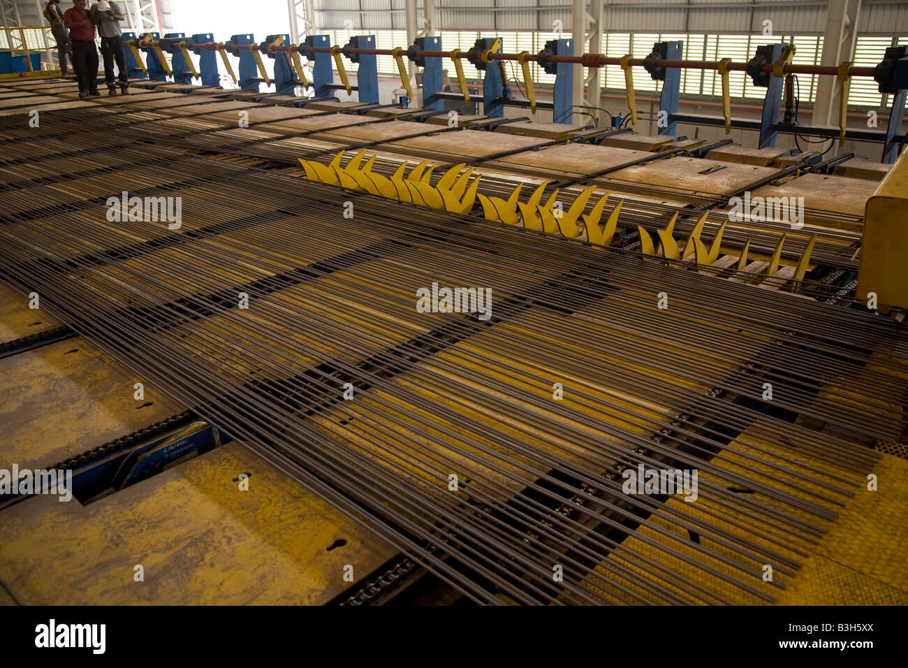 rebar steel rods on production line at EISF Steel Plant Abu Dhabi ...