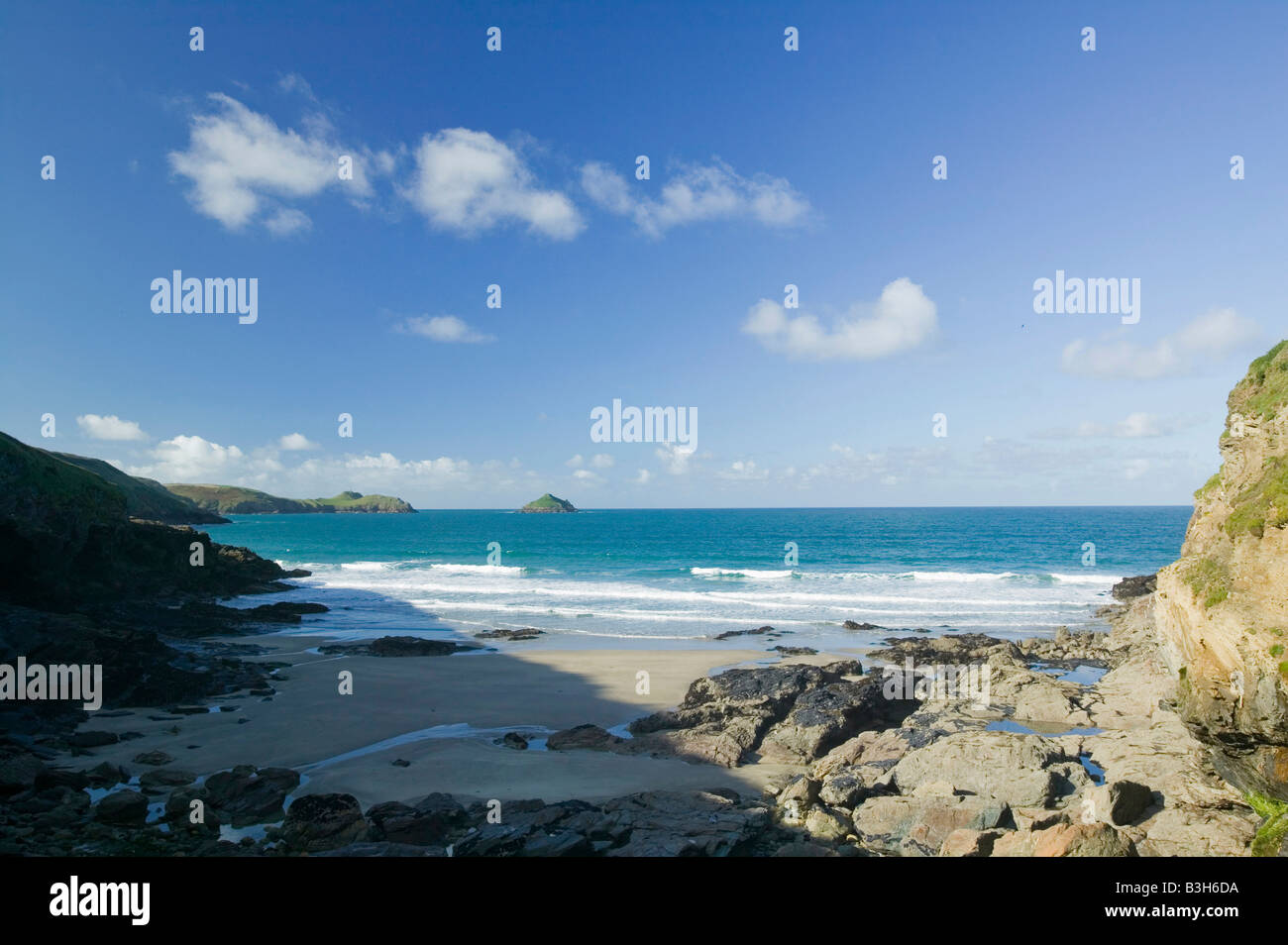 Rumps Point and the Mouls on Pentire point near Polzeath Cornwall UK ...