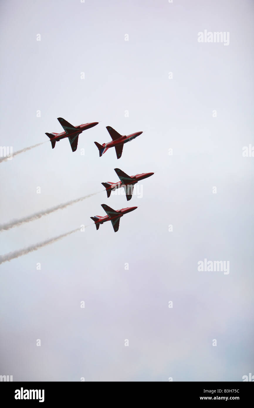 4 Red Arrows flying in formation at the Bournemouth Air Show Stock ...