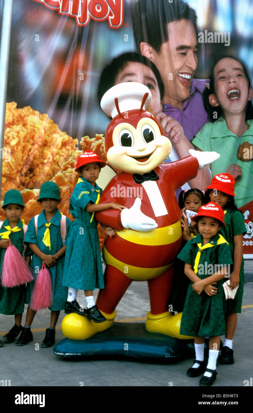 girl guides with jollibee san jose mindoro philippines Stock Photo - Alamy