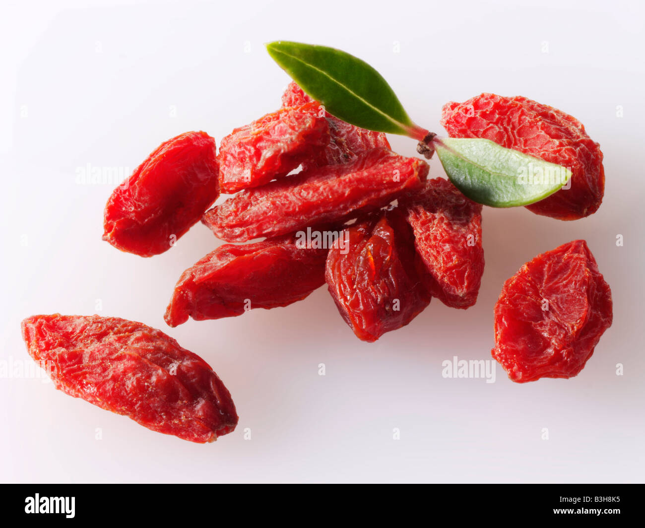 dried goji berry arrangement on a white background for cut out Stock ...