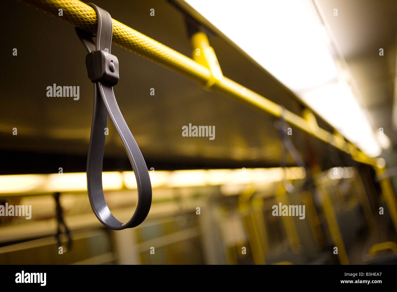 A handrail on the Newcastle Metro Stock Photo - Alamy