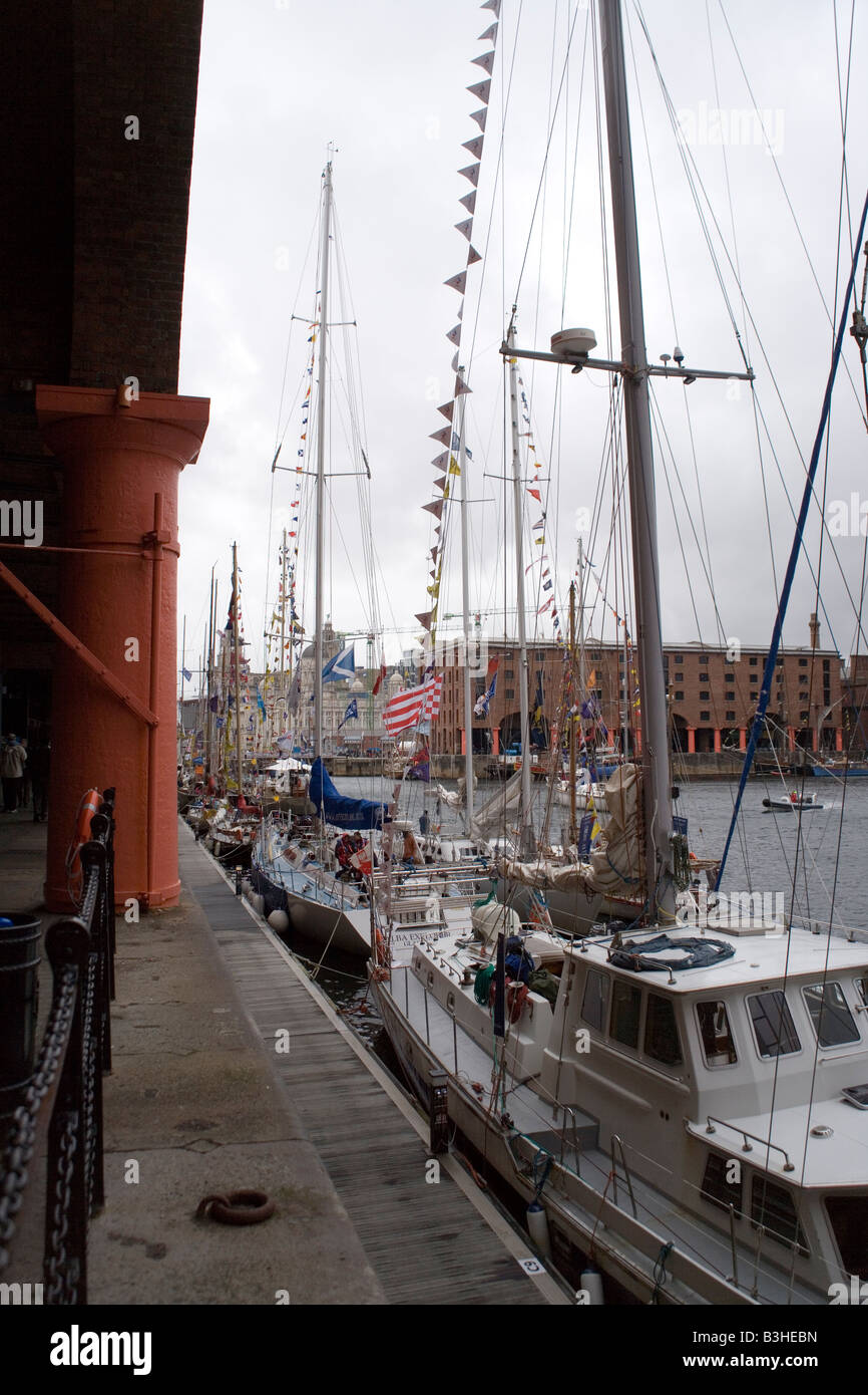 Sailing ships at the Tall Ships race in Liverpool July 2008 in the ...