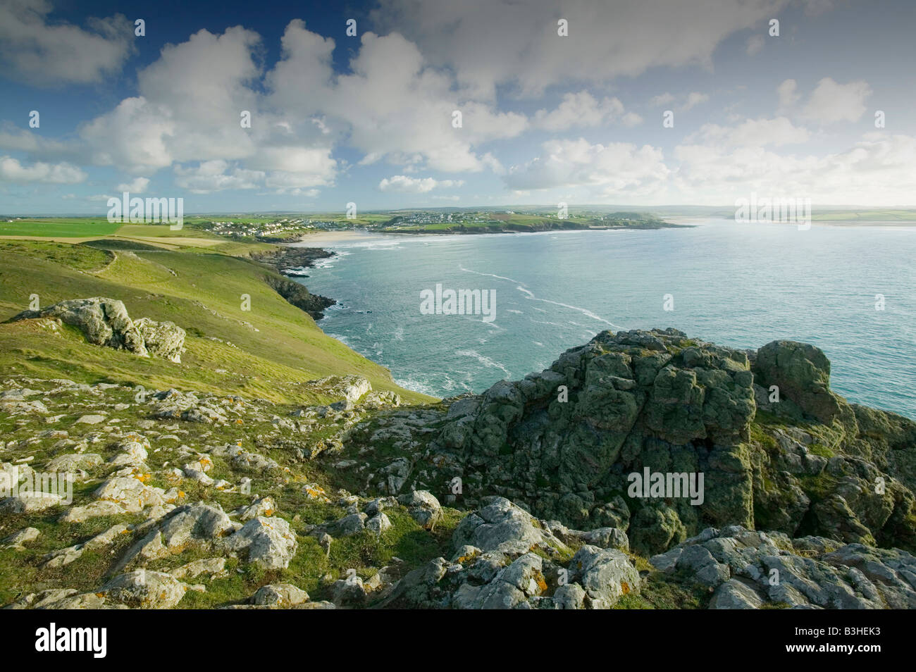 Polzeath from coastal path hi-res stock photography and images - Alamy