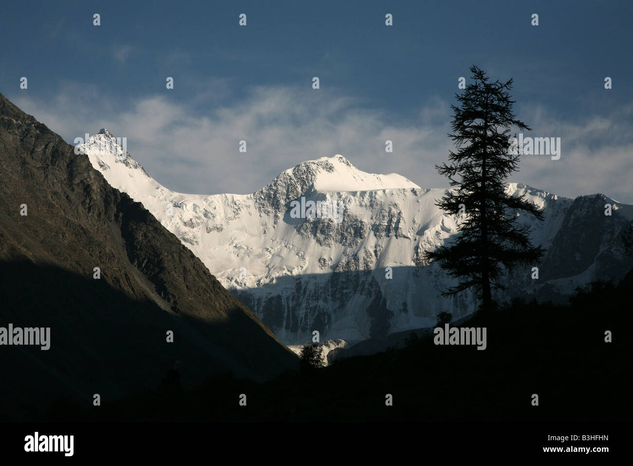 Belukha Mountain, the highest point in Siberia, in the Altai Mountains ...