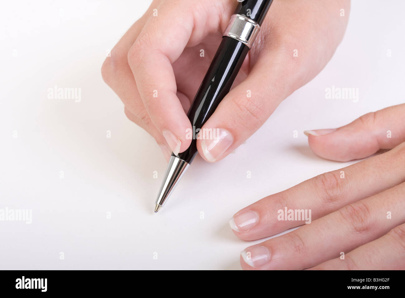 writing with a pen Stock Photo - Alamy