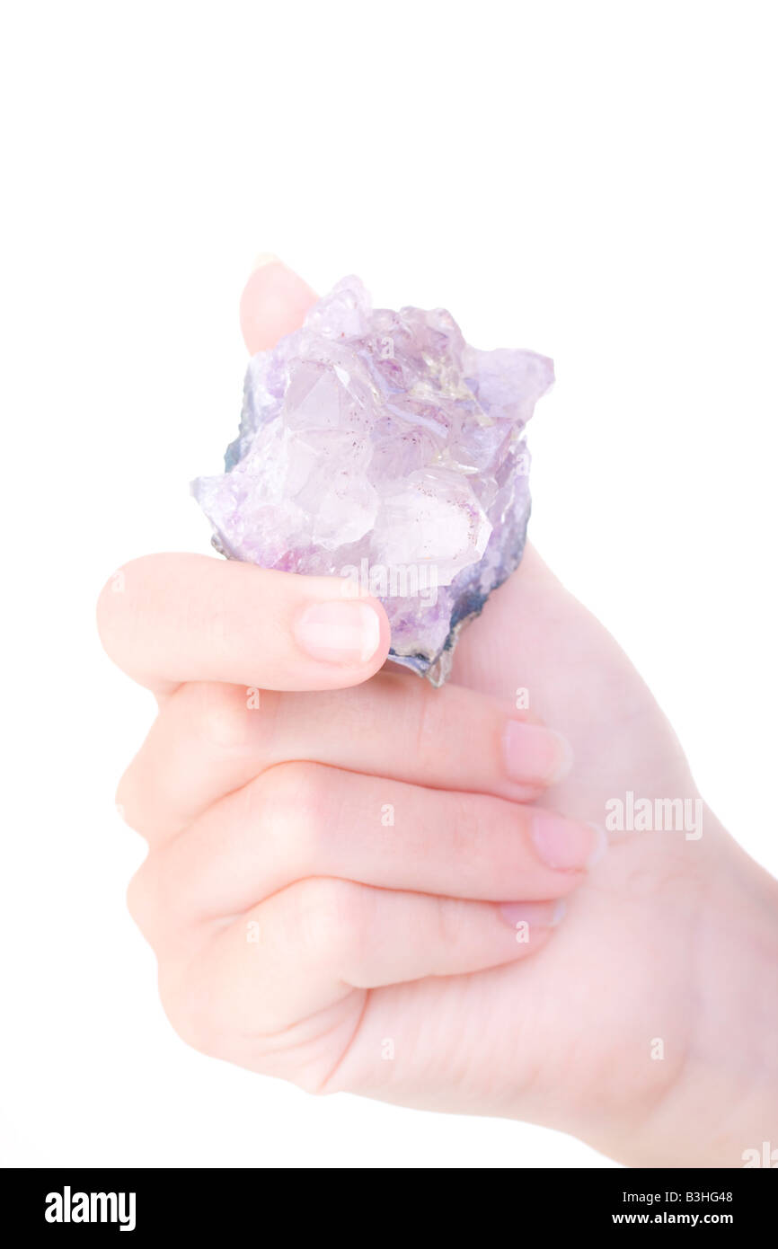 hand holding amethyst Stock Photo - Alamy