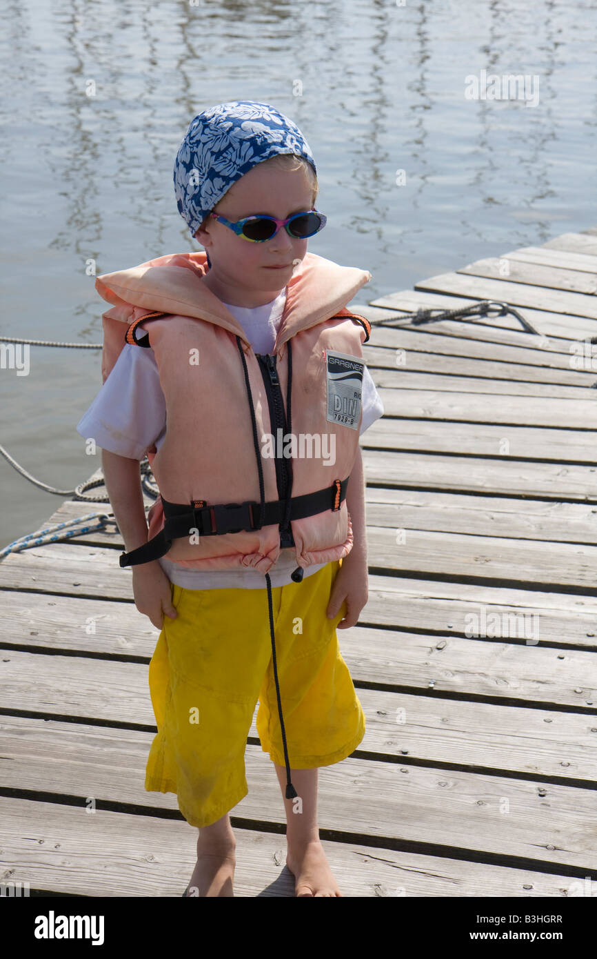 boy with life jacket Stock Photo - Alamy