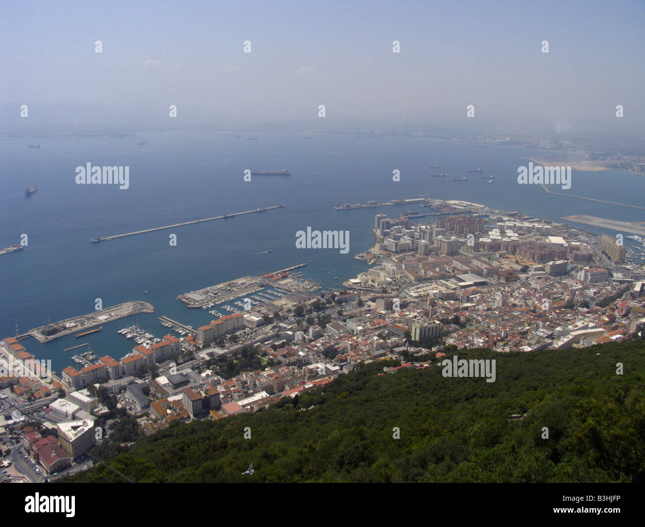 Overview of Gibraltar from the highest point Stock Photo - Alamy