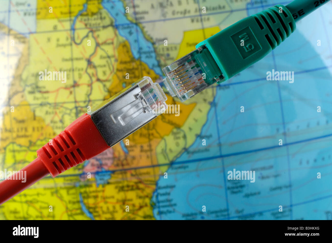 Cable in front of map Stock Photo - Alamy