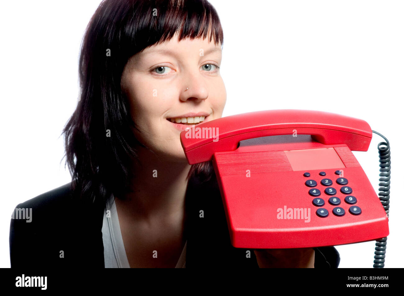 woman with a phone Stock Photo - Alamy