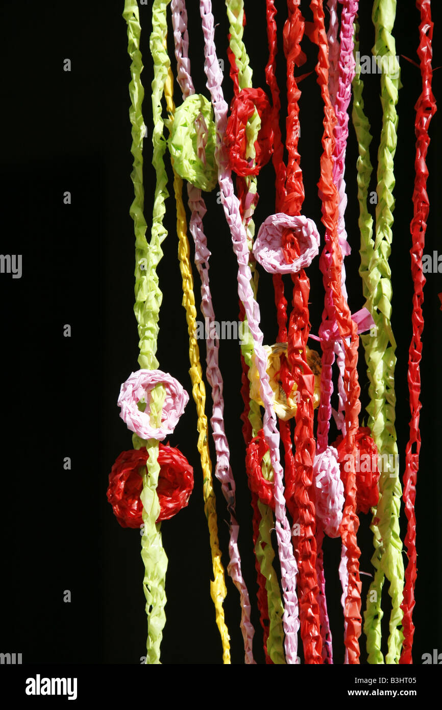 plastic strands curtains by door window in summer Stock Photo - Alamy