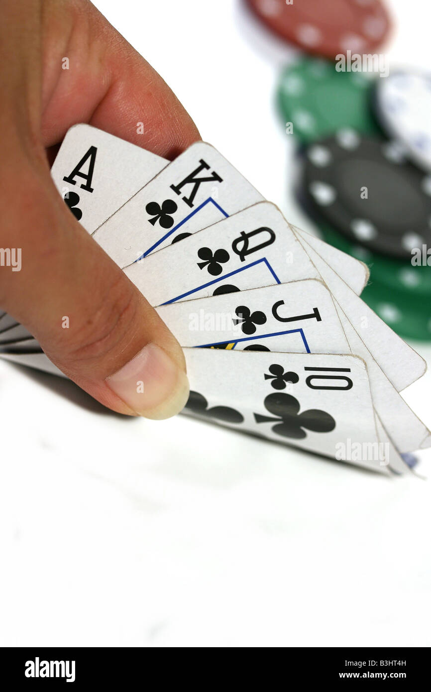 poker game, Royal Flush Stock Photo - Alamy