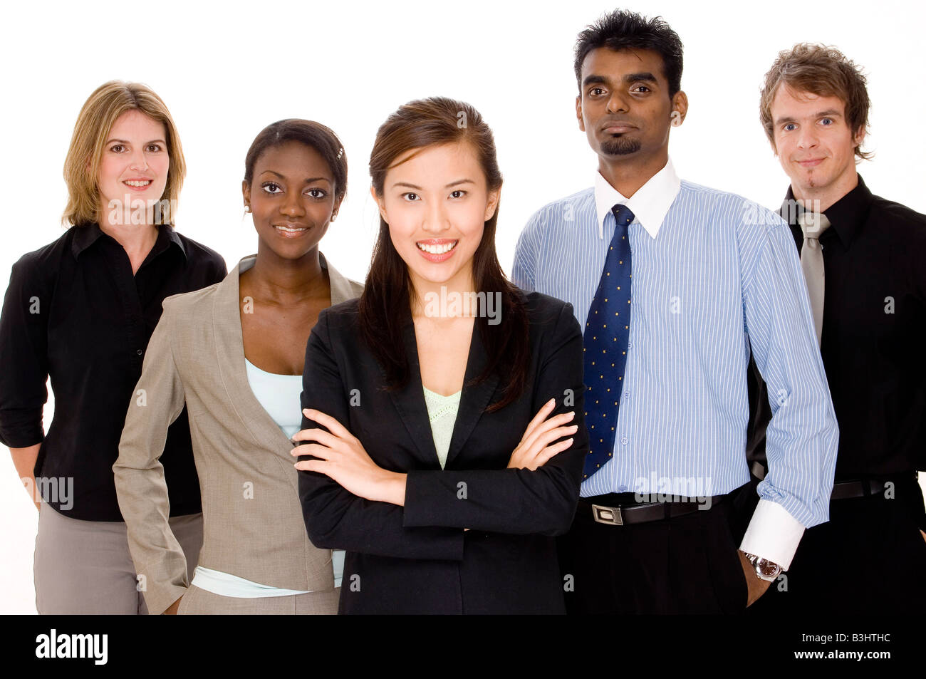 Five people make up a diverse business team Stock Photo - Alamy