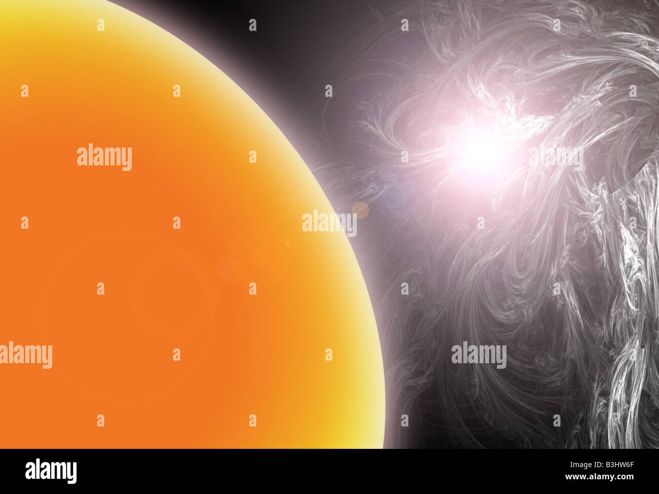 An illustration of the sun in outer space Stock Photo - Alamy