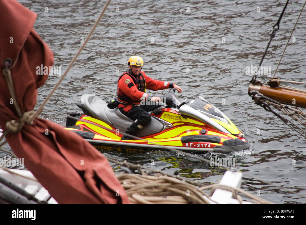 Merseyside Fire and Rescue Service jet ski at the Tall Ships race in ...