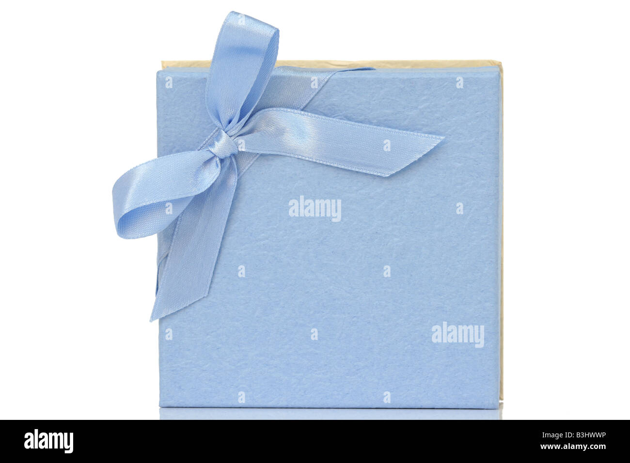 cyan gift box with bow isolated on white background Stock Photo - Alamy