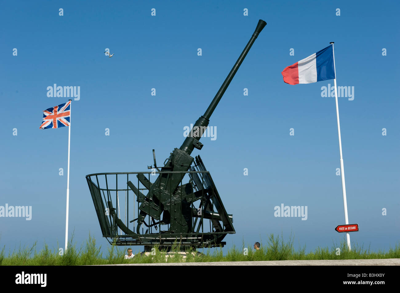 A memorial to Normandy landings at Arromanches Gold beach where the ...