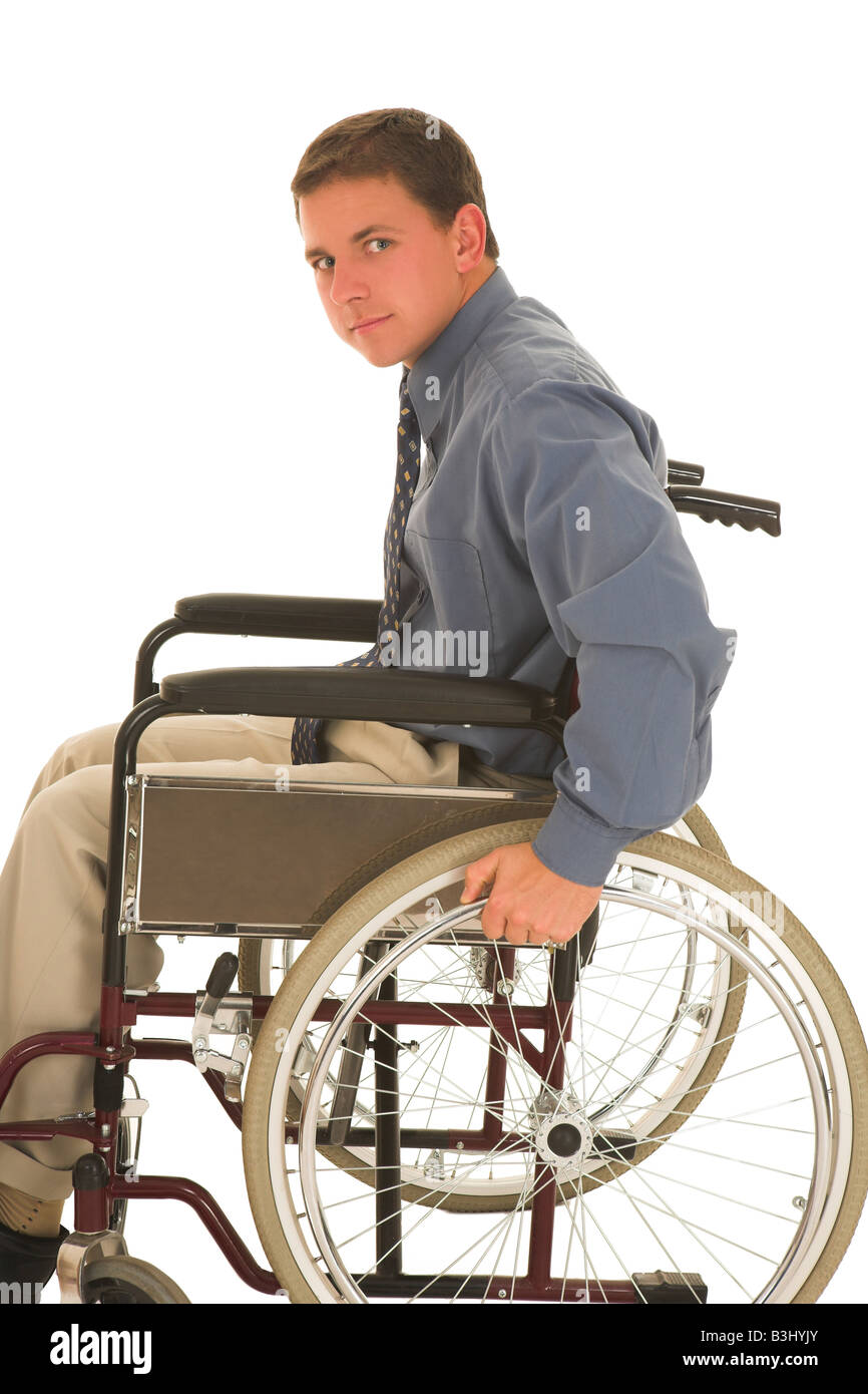 Man sitting in wheelchair Stock Photo - Alamy