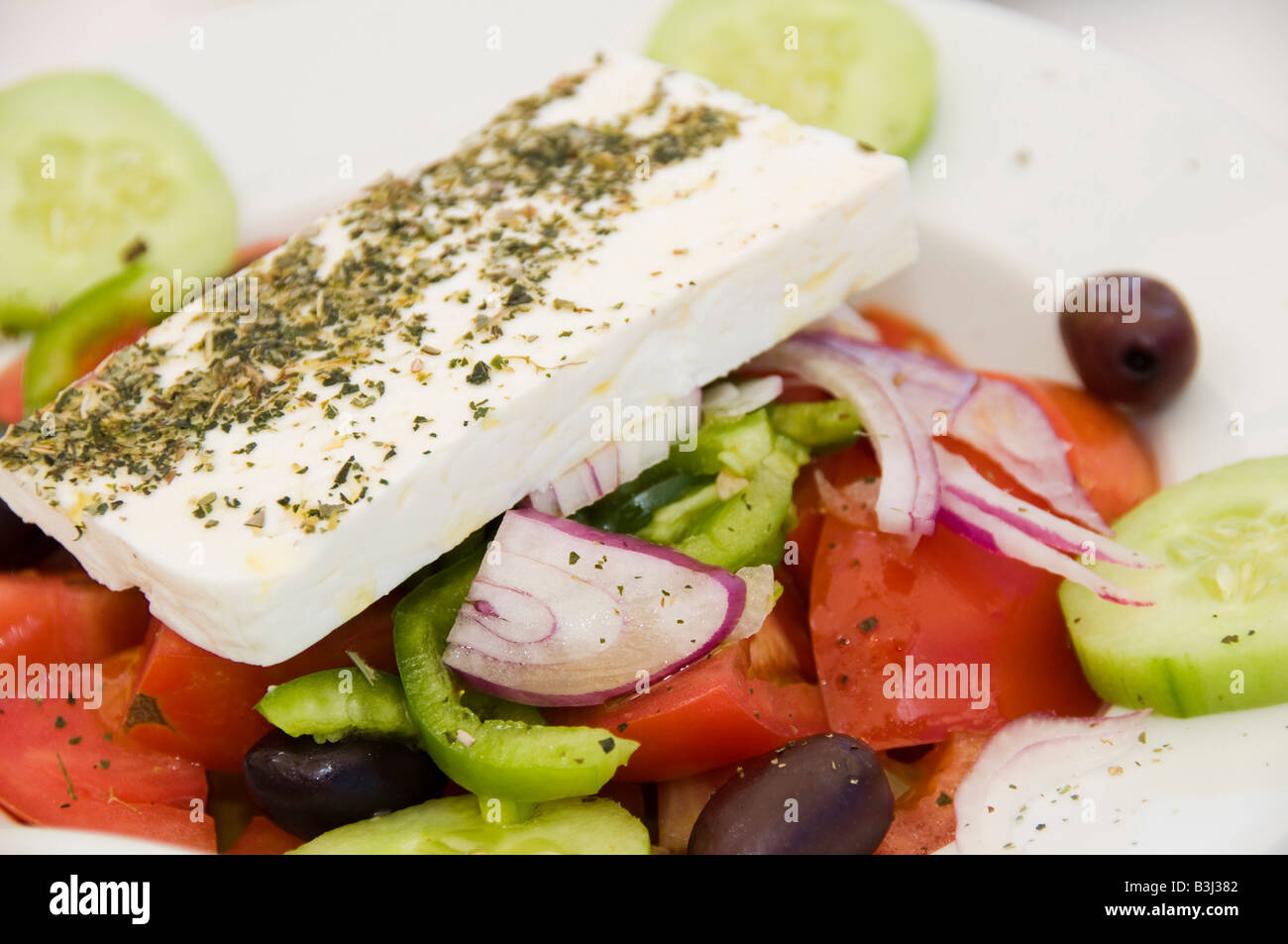 greek salad in a greek island taverna Stock Photo - Alamy