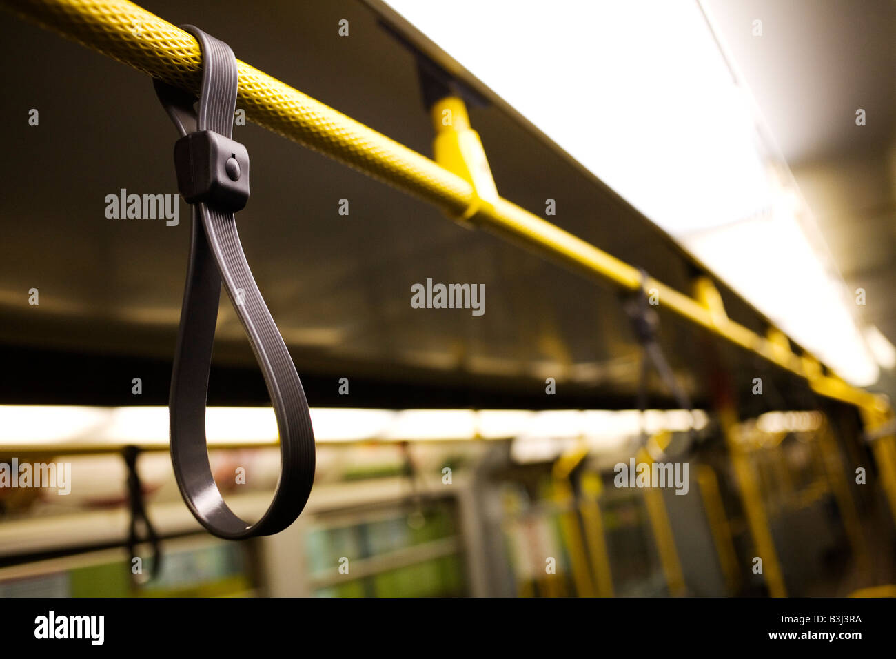 The hand rail on the Newcastle Metro Stock Photo - Alamy