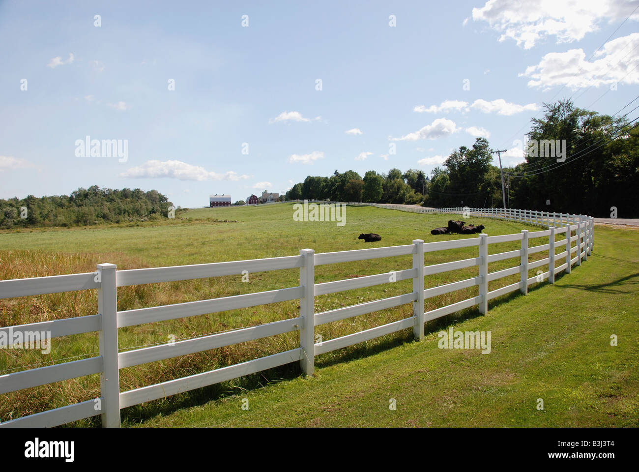 White fence farm pasture hi-res stock photography and images - Alamy