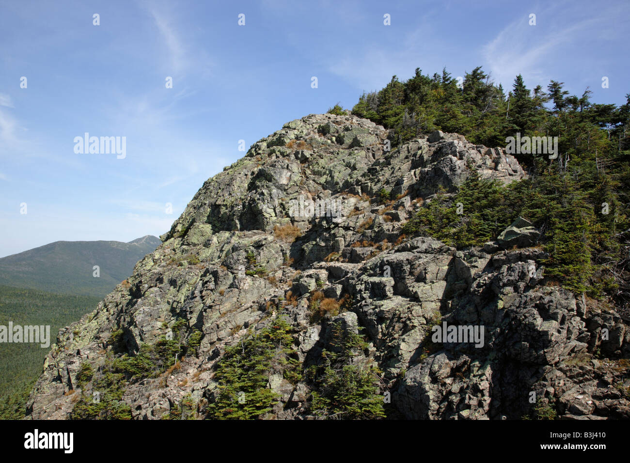The rocky summit of Mount Flume during the summer months Located in the ...
