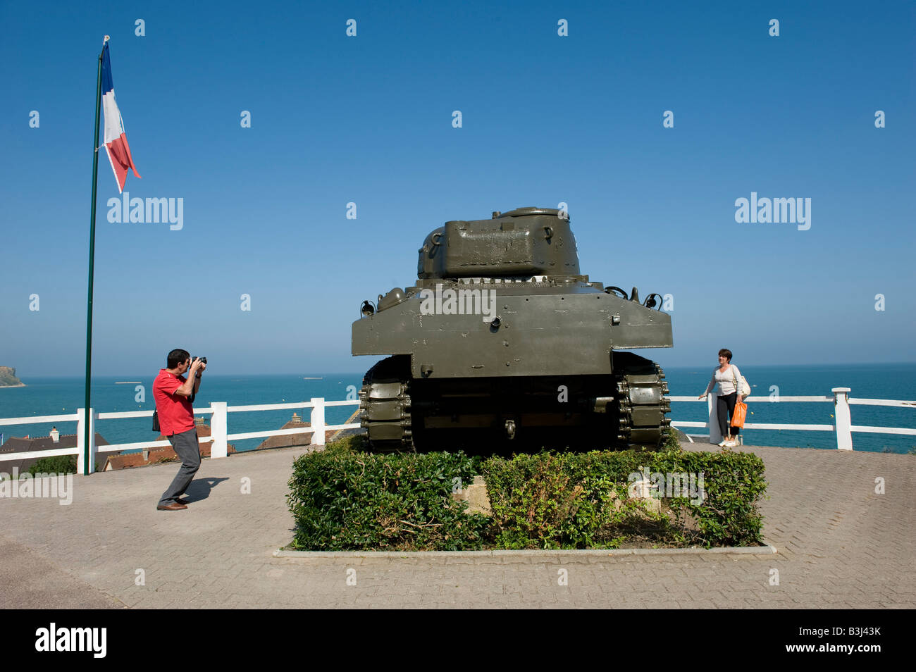 A memorial to Normandy landings at Arromanches Gold beach where the ...
