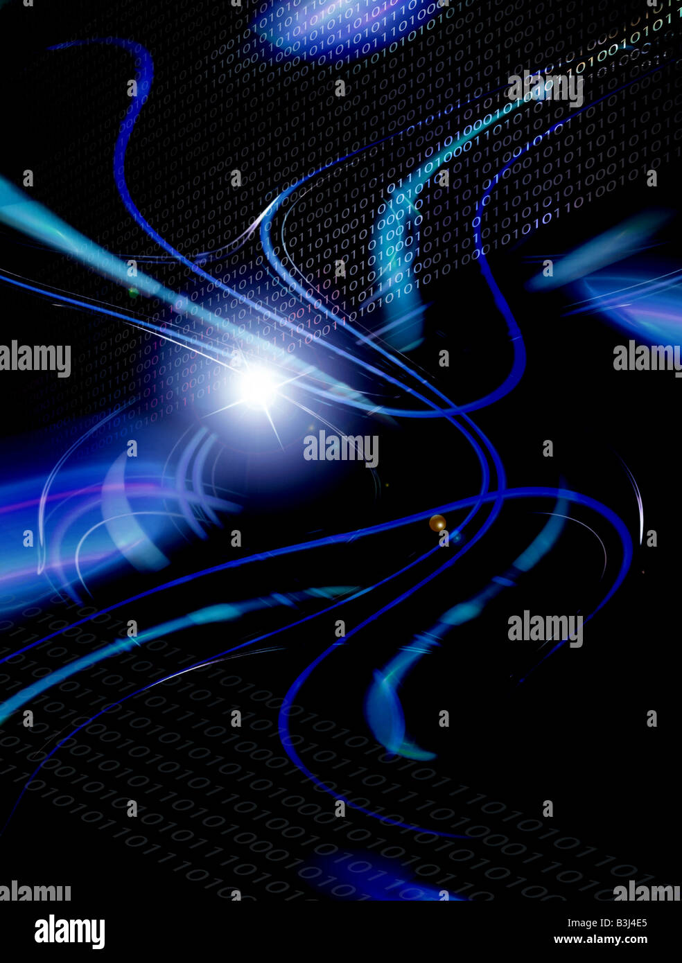 An abstract blue background with binary code ones and zeros Stock Photo - Alamy