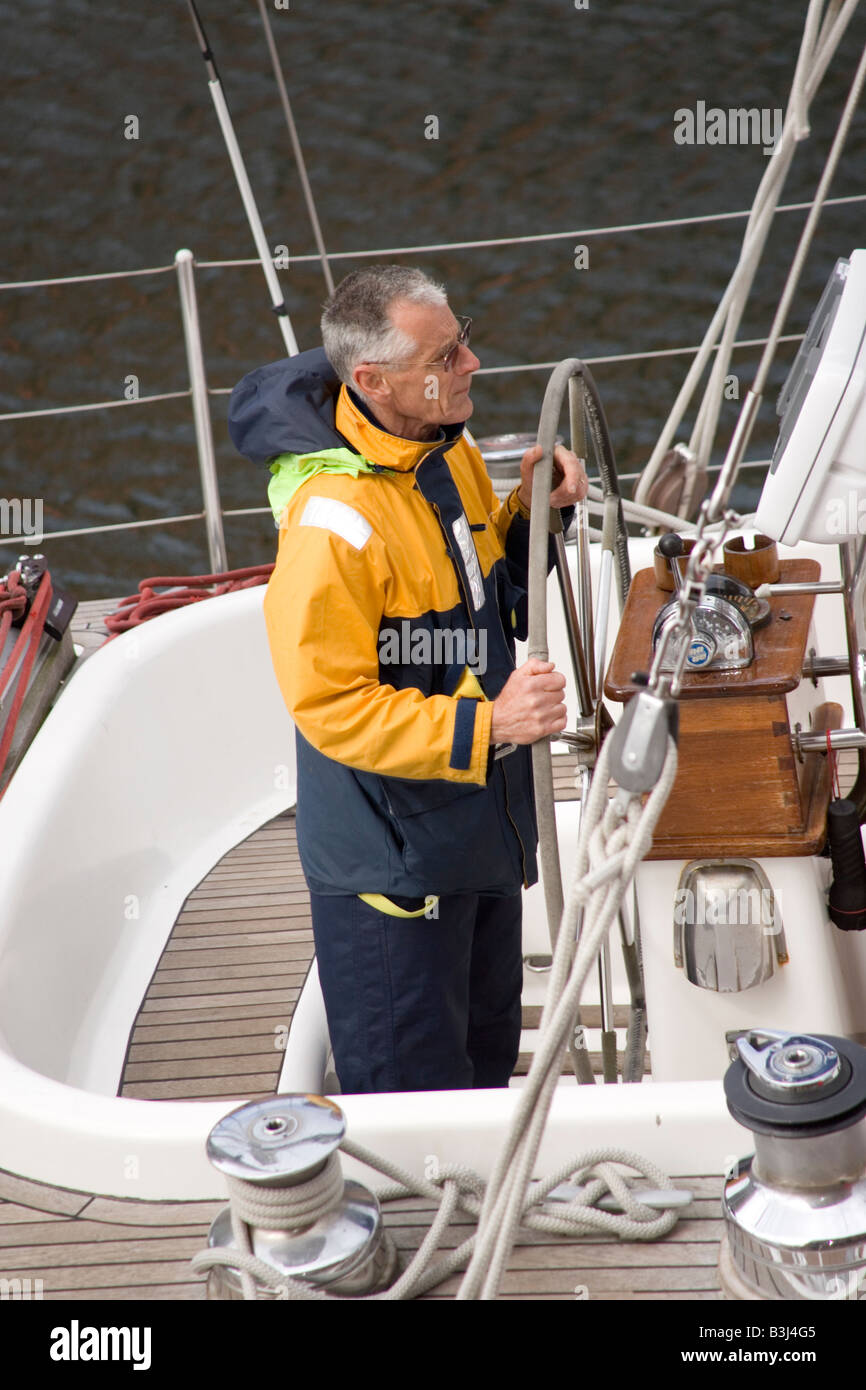 The Rona II sailing ship and the captain at the Tall Ships race in ...