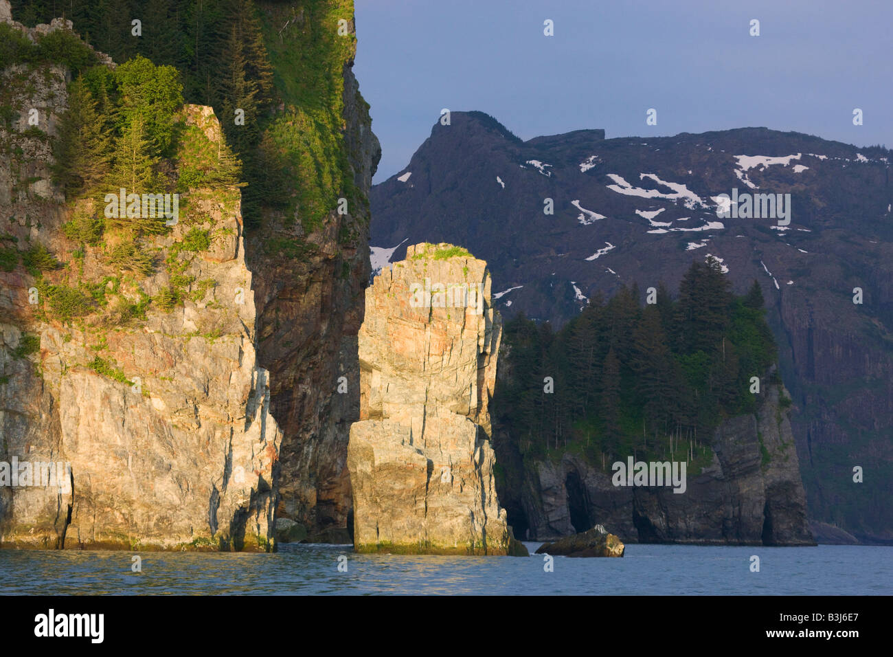 Rugged coastline in Resurrection Bay near Kenai Fjord National Park and ...