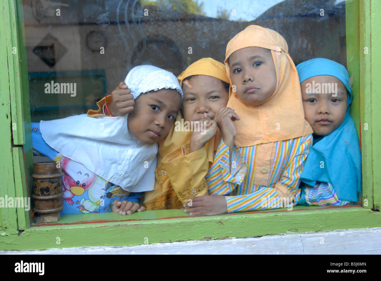 happy muslim children at the charity sponsored islamic school in slum ...