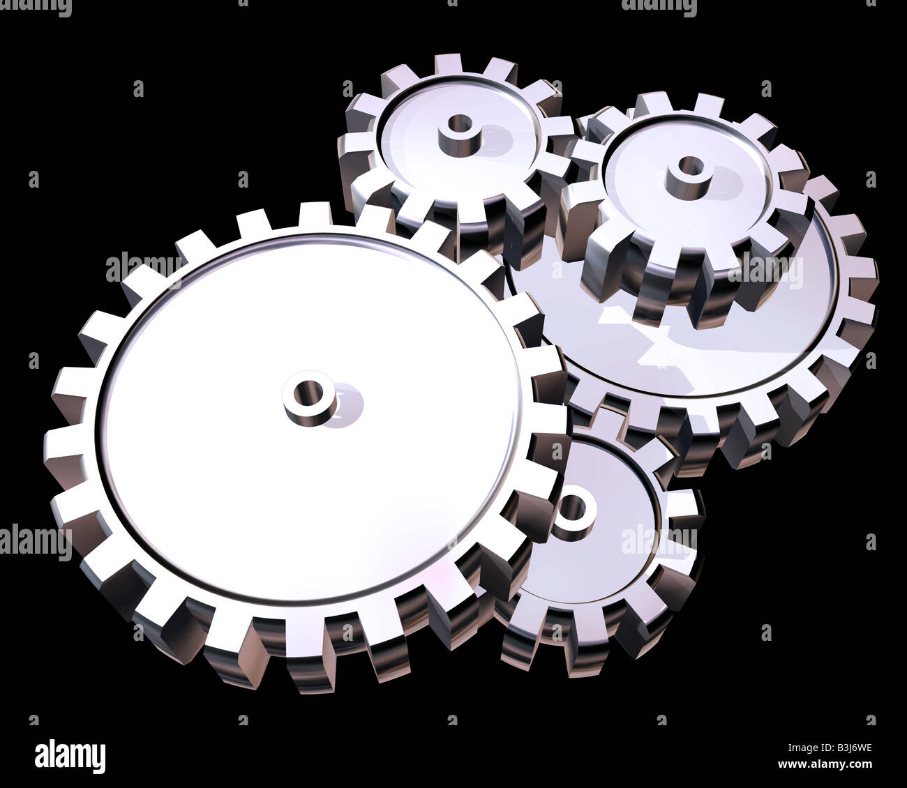 Illustration of highly polished interlocking cogs and gears Stock Photo ...