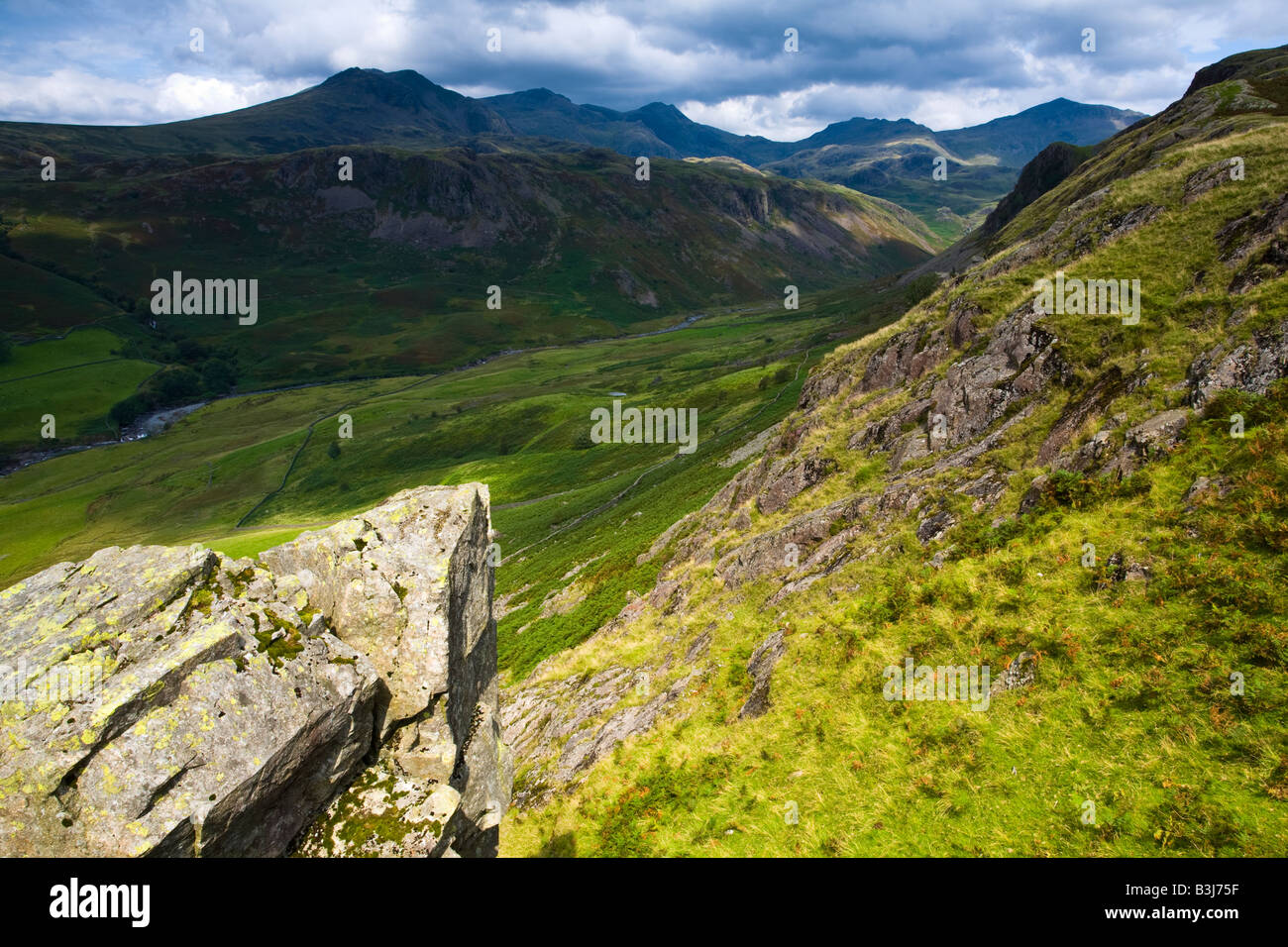 England Cumbria Lake District National Park Looking along the route of ...