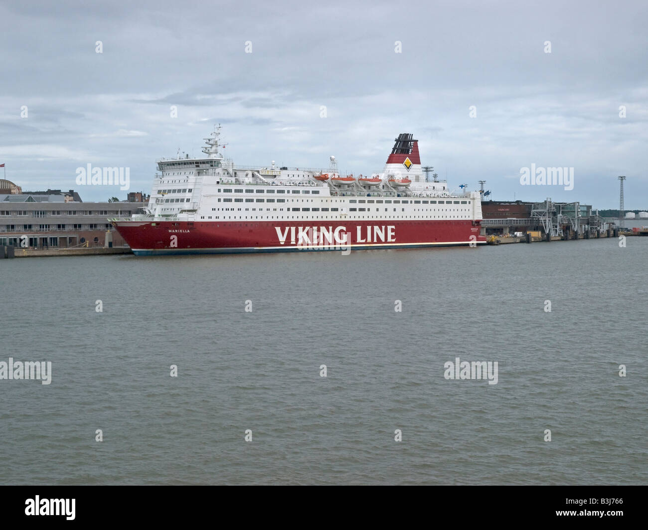 a large ferry Viking Line in the harbour of Helsinki Baltic Sea Finland ...