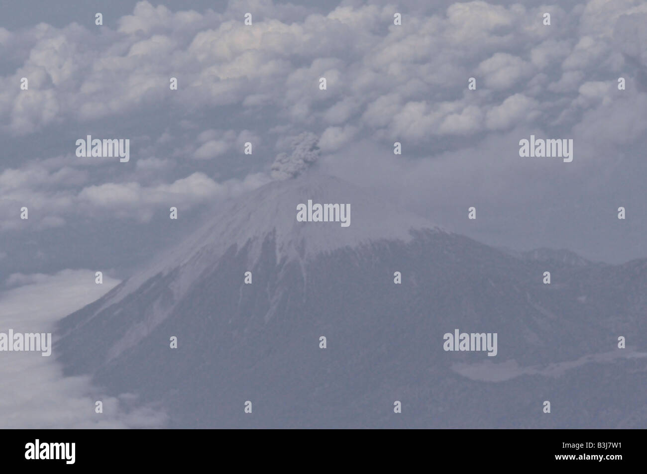 erupting volcano in java , mount semuru, taken from high attitude en ...