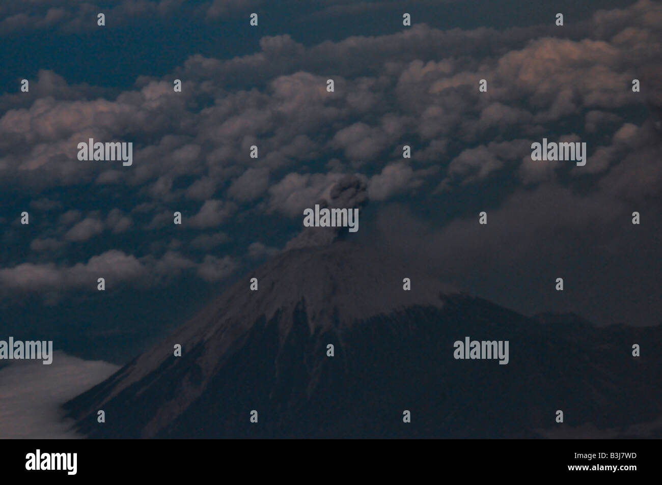 erupting volcano in java , mount semuru , taken from high attitude en ...
