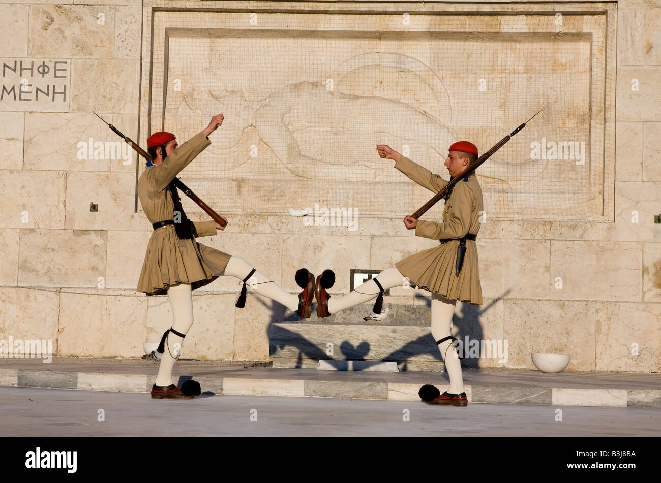 Traditional Evzon Guard at Tomb Of The Unknown Soldier, Athens, Greece ...