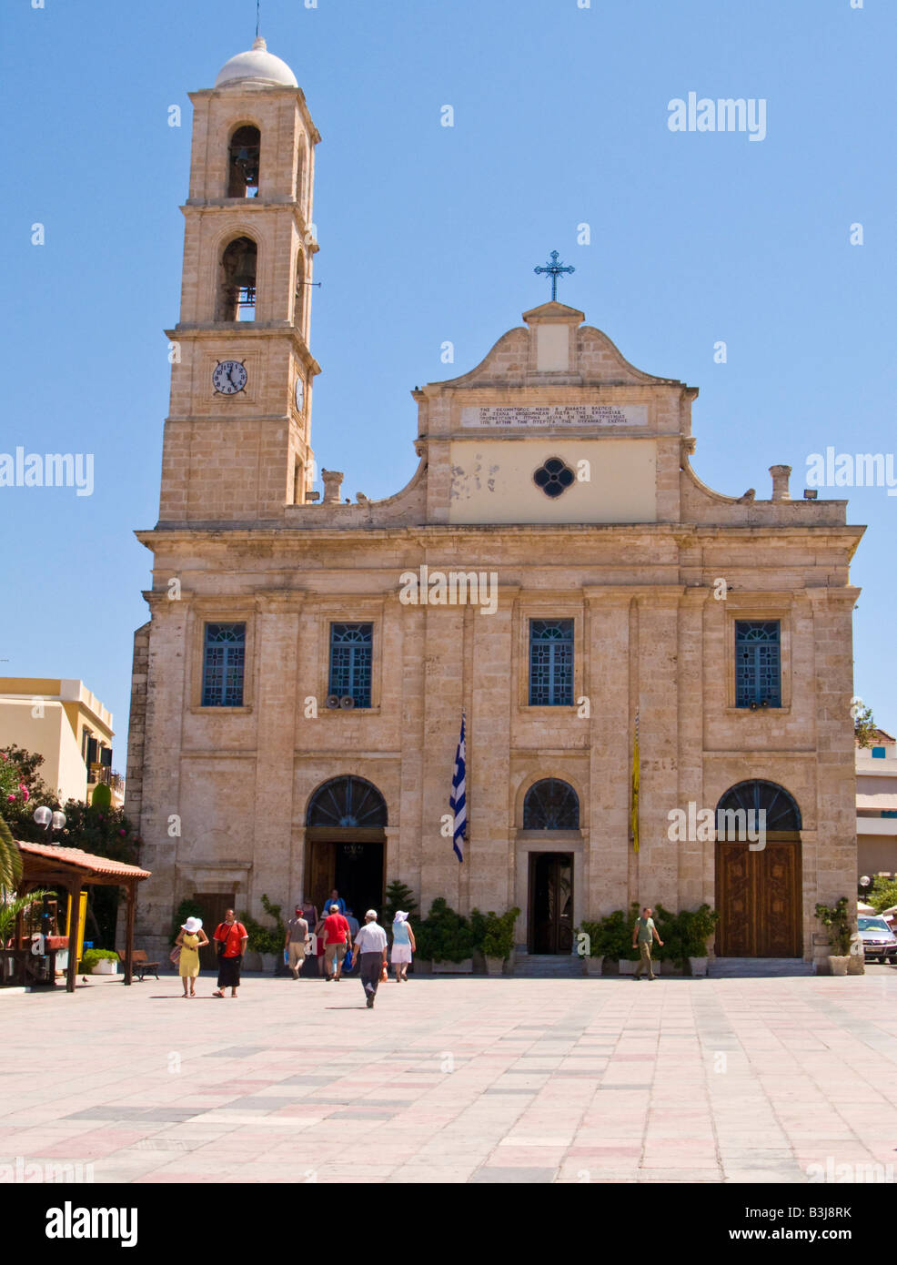 Trimartyri Cathedral in the square Chania Stock Photo - Alamy