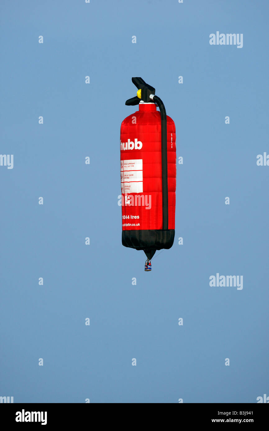 Fire extinguisher shaped hot air balloon Stock Photo - Alamy