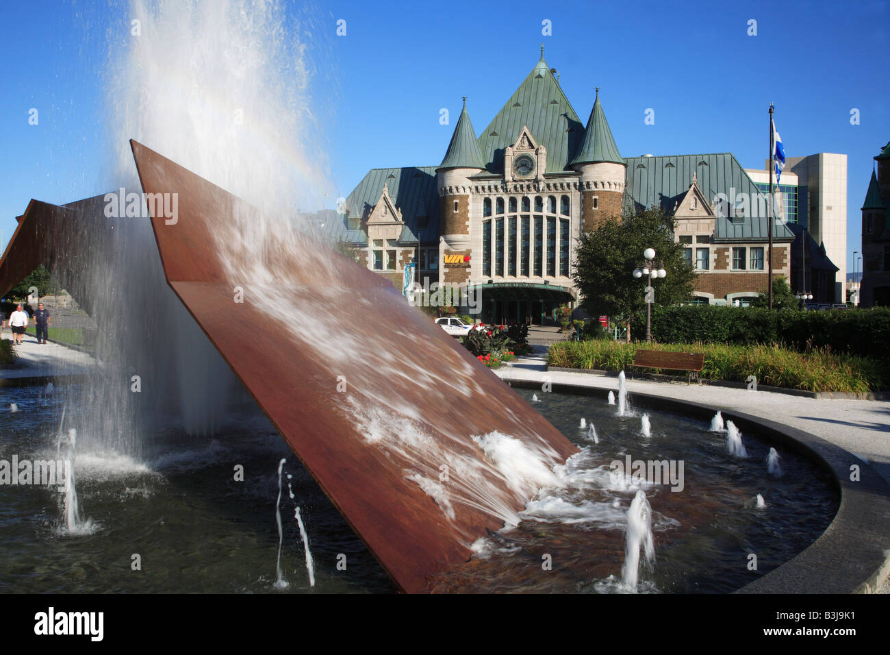 Canada Québec Quebec City Gare du Palais fountain Stock Photo - Alamy